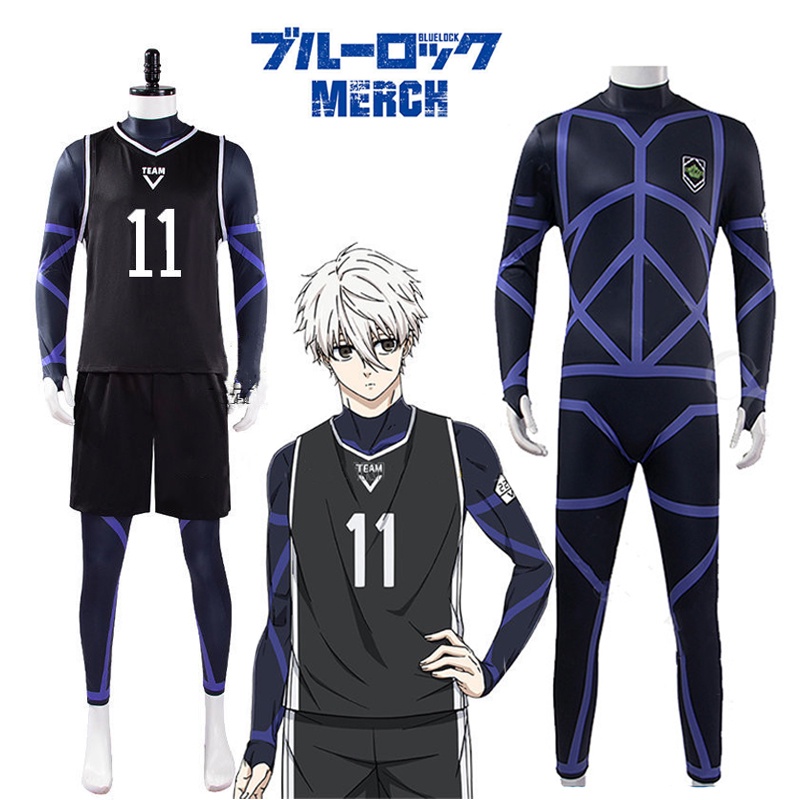 Anime Blue Lock Seishiro Nagi Cosplay Costume Wig #11 Team V Uniform ...