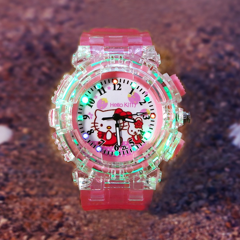 Hello Kitty Kids Watch Cartoon Cute Quartz Children Watches Luminous ...
