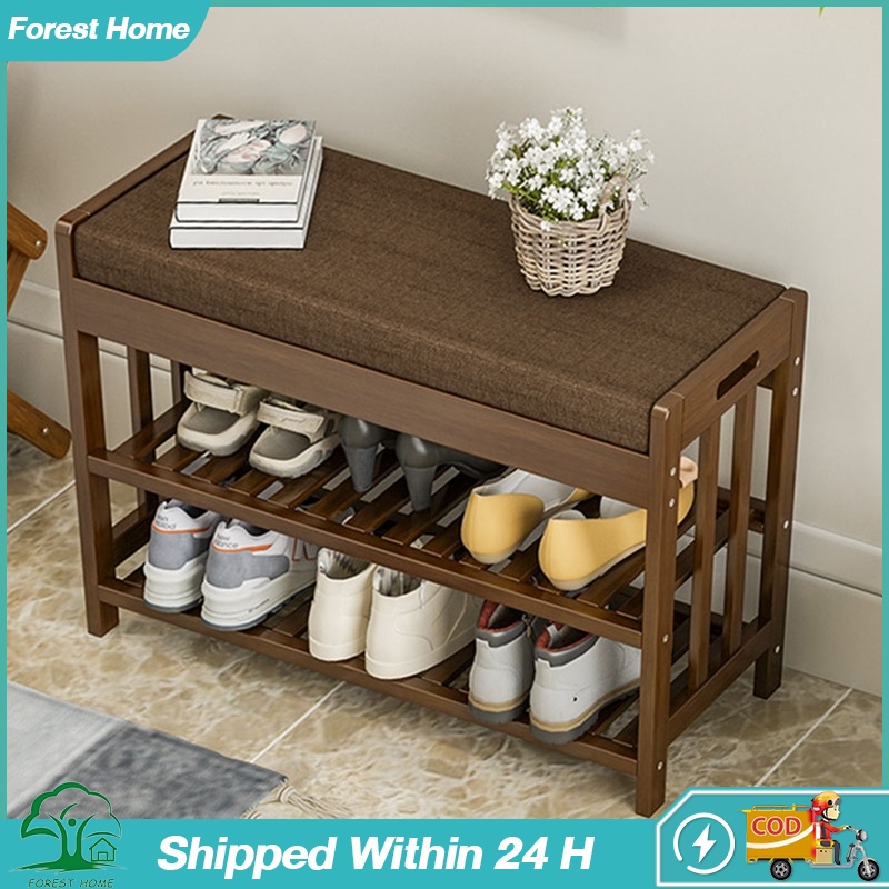 Shoe Changing Bench Wooden Shoe Changing Stool Soft Cushion Shoe ...