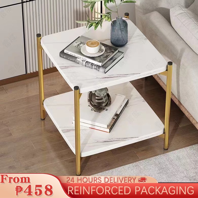 corner table tea table small table Double Layer Storage Organizer and ...