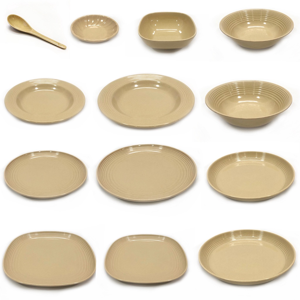 Cream Melamine Cutler Various Cutlery Shatterproof Cutlery Plate, bowl ...