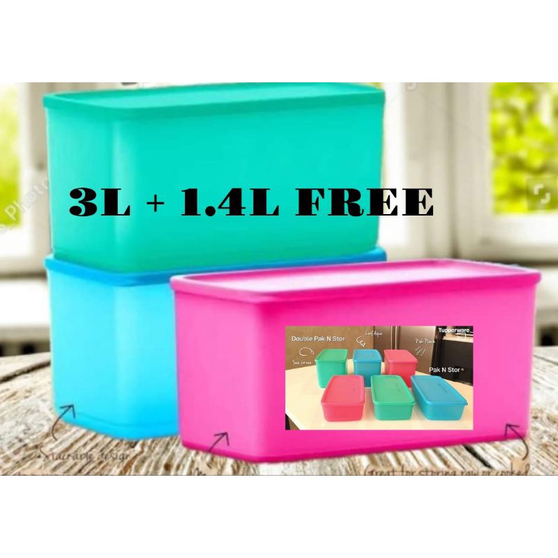 Tupperware Pak n Stor 3L and Free 1.4L | Shopee Philippines