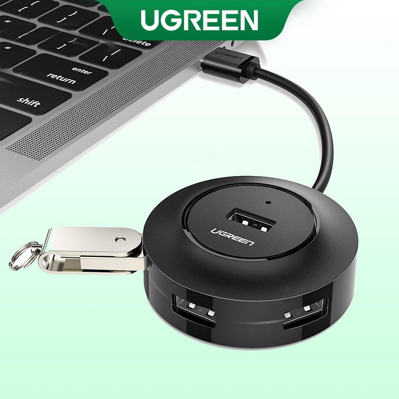 UGREEN USB HUB 4 Port USB 2.0 Splitter Switch with Micro USB Charging ...