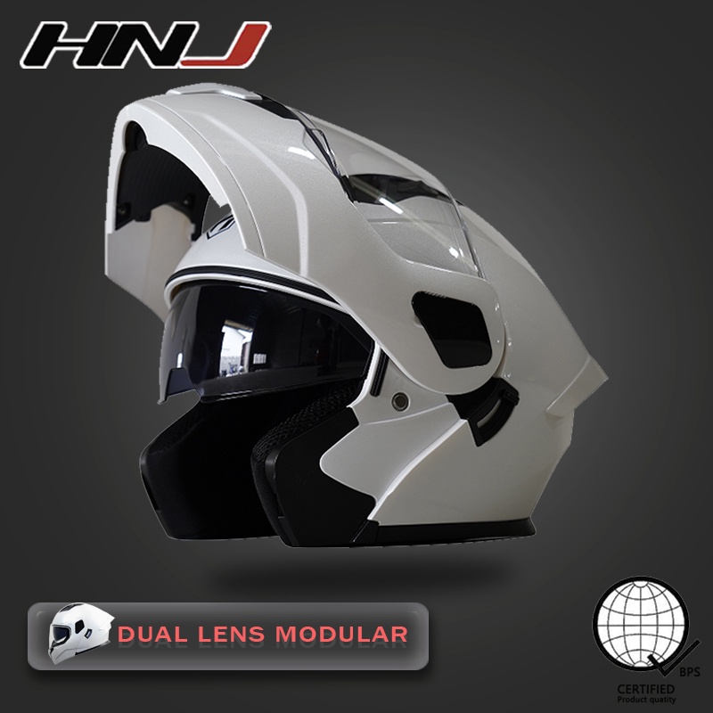 HNJ 937 Motorcycle Helmet Modular with Icc Dual Visors Clear Lens ...