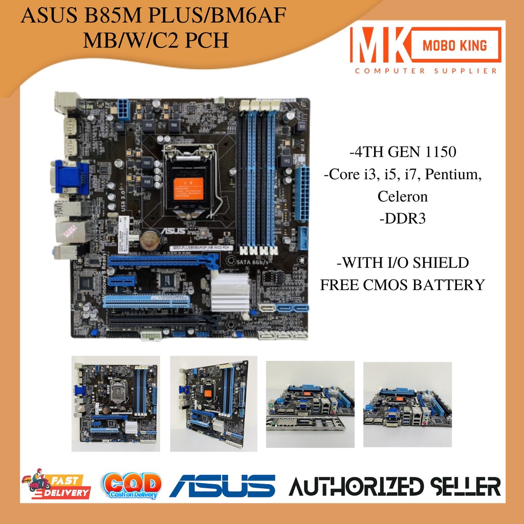 ASUS B85M-PLUS/BM6AF/W/C2 PCH Desktop 4TH GEN Motherboard H81 Socket ...