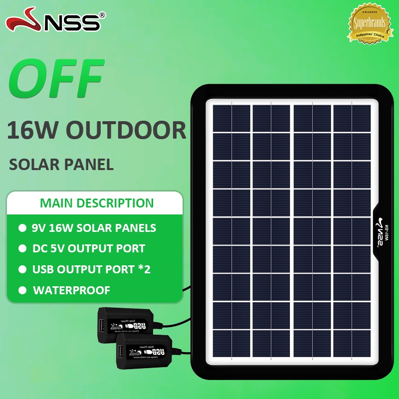 NSS Solar Panel 3W-16Watt High-Efficiency Power Charger For Camper Roof ...