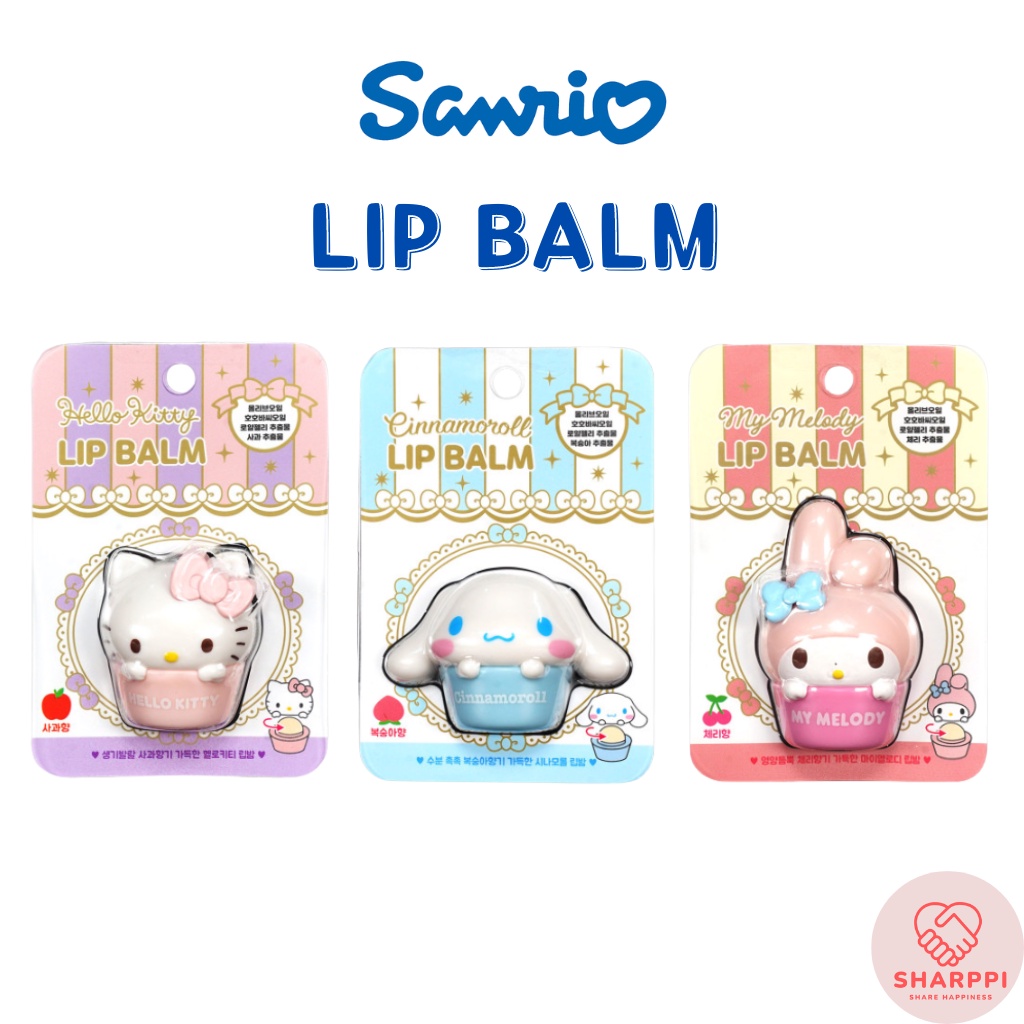Sanrio Lip Balm Hello Kitty My Melody Cinnamoroll /Cherry /Peach /Apple ...