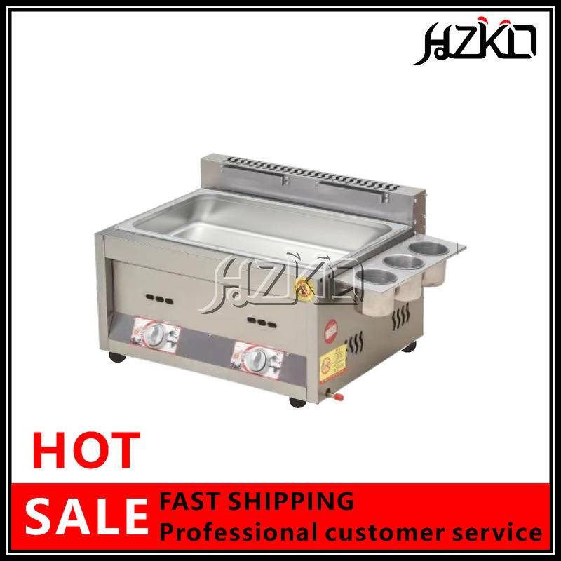 Hzko Double deep fryer gas fried pot commercial gas fried frying fryer ...