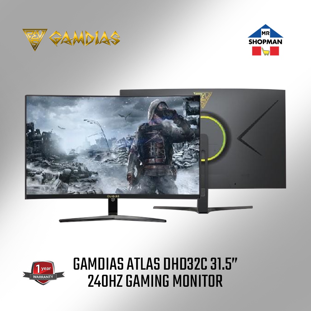 Gamdias Atlas DHD32C 32" Curve 1920X1080 240Hz Gaming Monitor | Shopee ...
