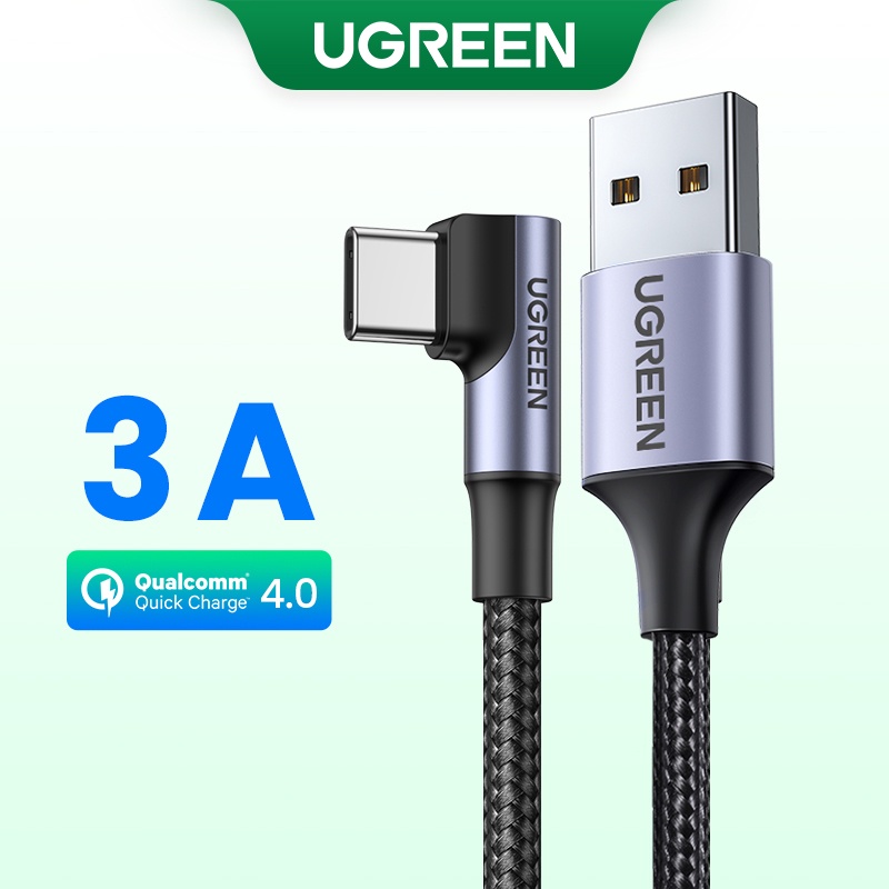 UGREEN USB C Cable Right Angle 90 Degree Fast Charging Cable USB A to ...