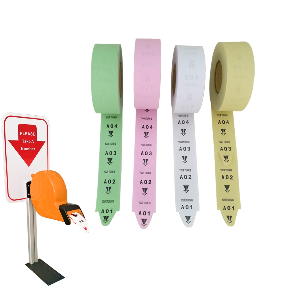 Turn-O-Matic Take-a-Number Tickets Roll 3-Digit for Ticket Dispenser 1 ...