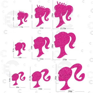 Glittered Barbie Head Cut Outs for DIY party Backdrop party Decorations ...