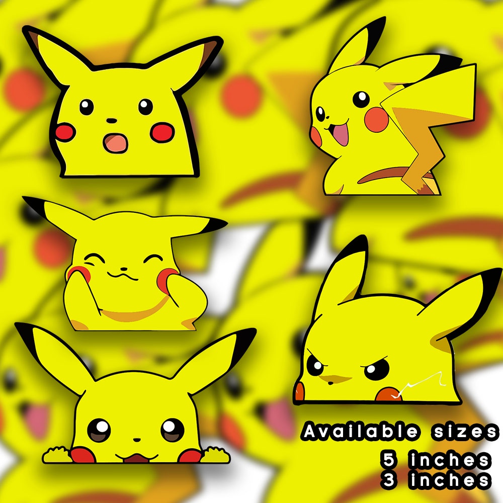 Suprise Pikachu | Pokemon Sticker | Pikachu Peeker | Pickahu Aquaflask ...