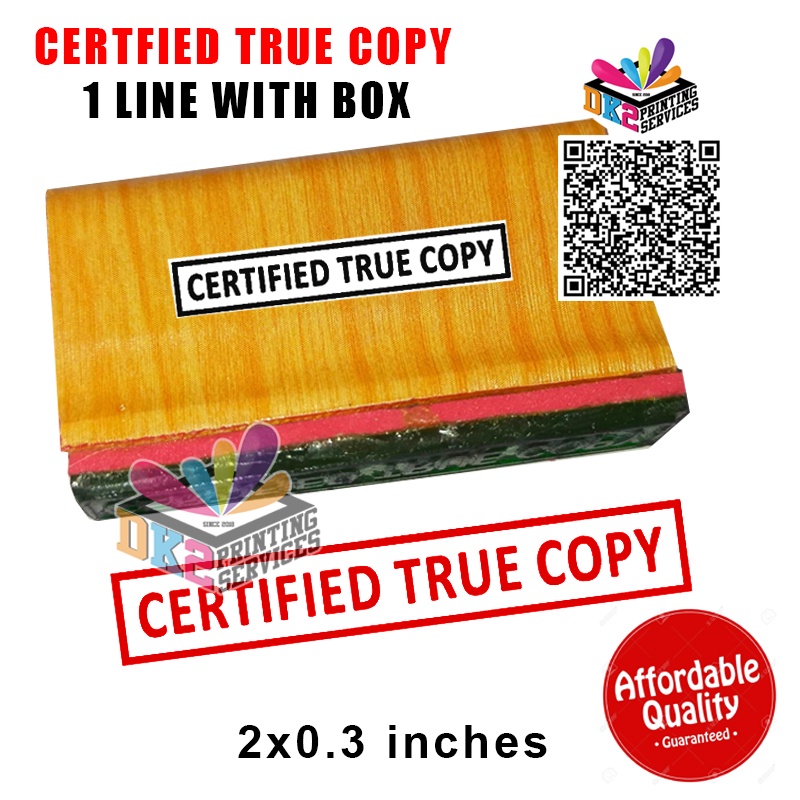 CERTIFIED TRUE COPY with Box Customized Rubber Stamp Wood Handle(Ready ...