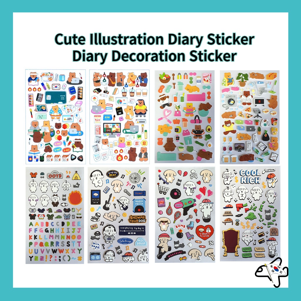 Cute Illustration Diary Sticker / Diary Decoration Sticker / Deco ...