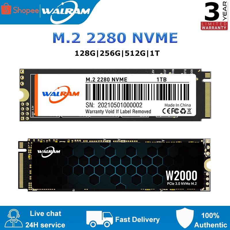 Walram M.2 PCIe3.0 SSD 256Gb M2 NVME 128GB 512GB 1TB Solid State Disk ...