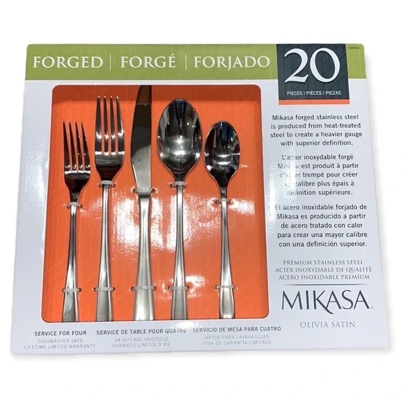 Mikasa Olivia Satin Forged 20-Piece Flatware Set | Shopee Philippines