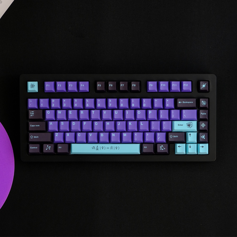 129 Keys Quantum Mechanics Keycaps Cherry Profile PBT Dye Sublimation ...
