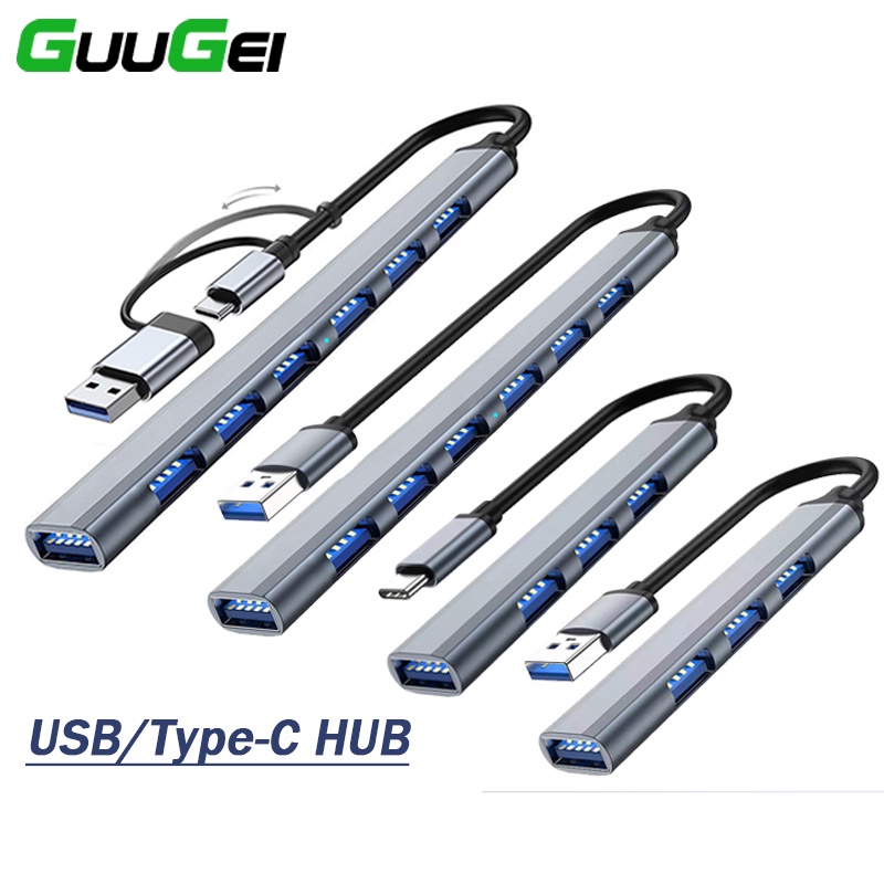 Guugei 7 Ports Type C HUB USB 3.0 HUB Expander Splitter High Speed OTG ...