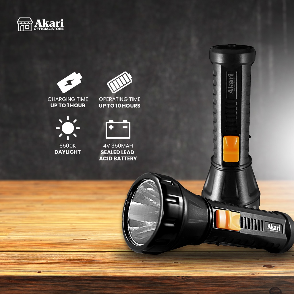 Akari LED Rechargeable Flashlight (ARFL-8901) | Shopee Philippines