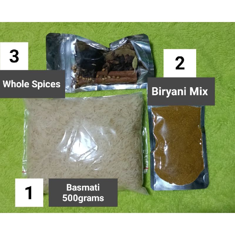 BIRYANI PACK (3-5pax) (Basmati Rice 500grams, Biryani Mix & Whole ...