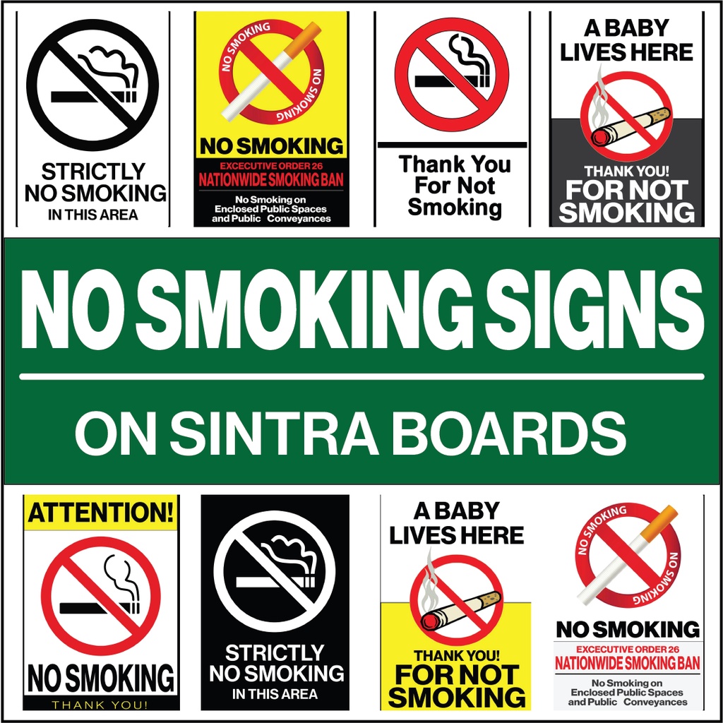 No Smoking Signs Household and Company Safety Signs | Shopee Philippines
