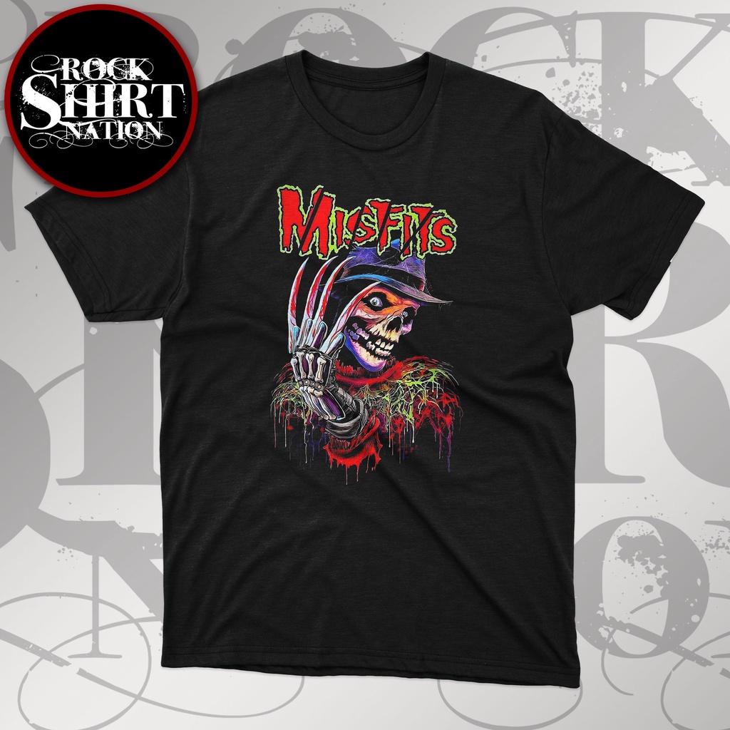 Misfits Freddy Krueger Rock Shirt Nation Heavy Metal Band T-Shirt | Shopee Philippines