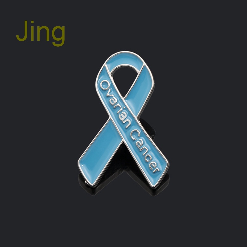 Jing 1Pc Enamel Breast Ovarian Cancer Awareness Charity Ribbon Brooches ...