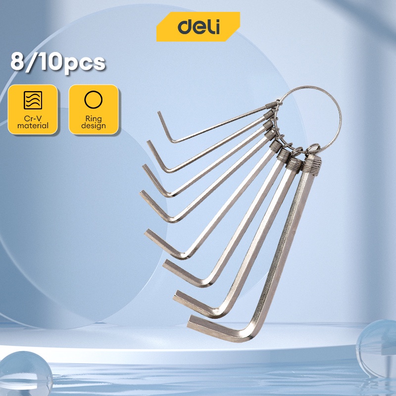 Deli 8/10Pcs Allen Wrench Set Hex Key Ring Wrench Set Allen Wrenches ...