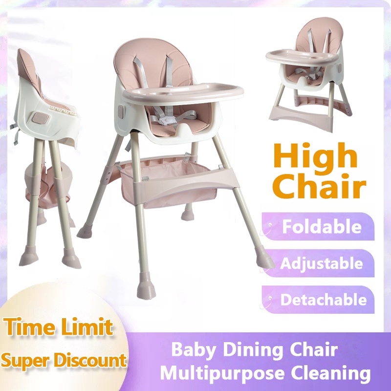 Foldable high chair for baby Adjustable Height High Chair Clean Baby ...