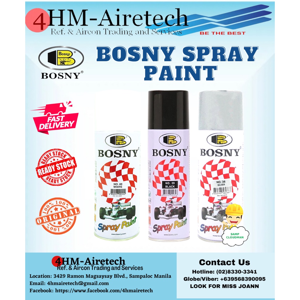 4HM BOSNY Spray Paint Premium Quality Spray Paint Formulated from 100% ...