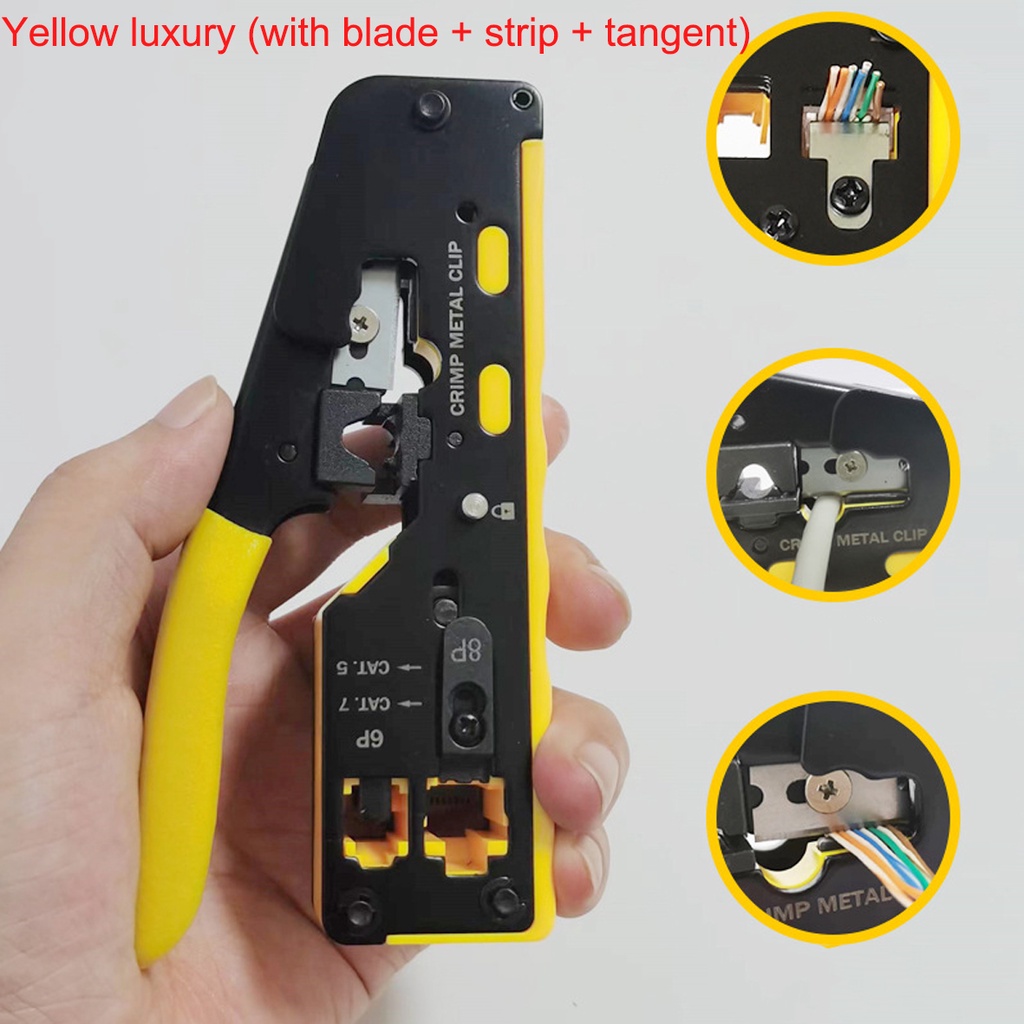 RJ45 Crimping Tool Set Network LAN Cable Stripper Crimper Pliers Tools ...