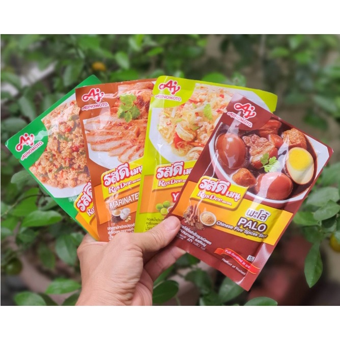 Ajinomoto Rosdee Menu Thai basil stir fry PALO Marinated grilled pork ...