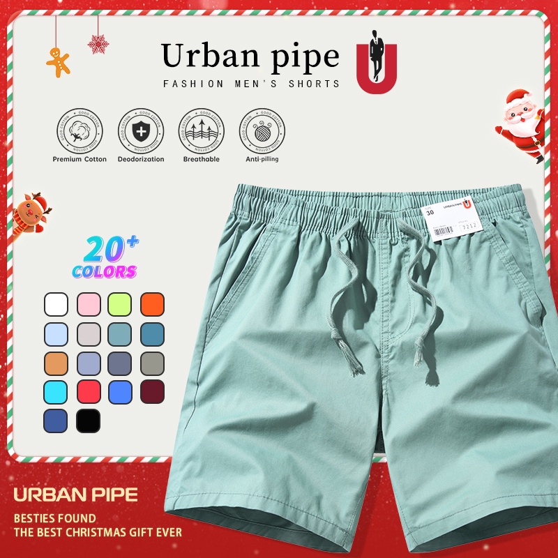 URBAN PIPE Fashionable Plain Shorts For Men Knee-Length 100% Cotton ...