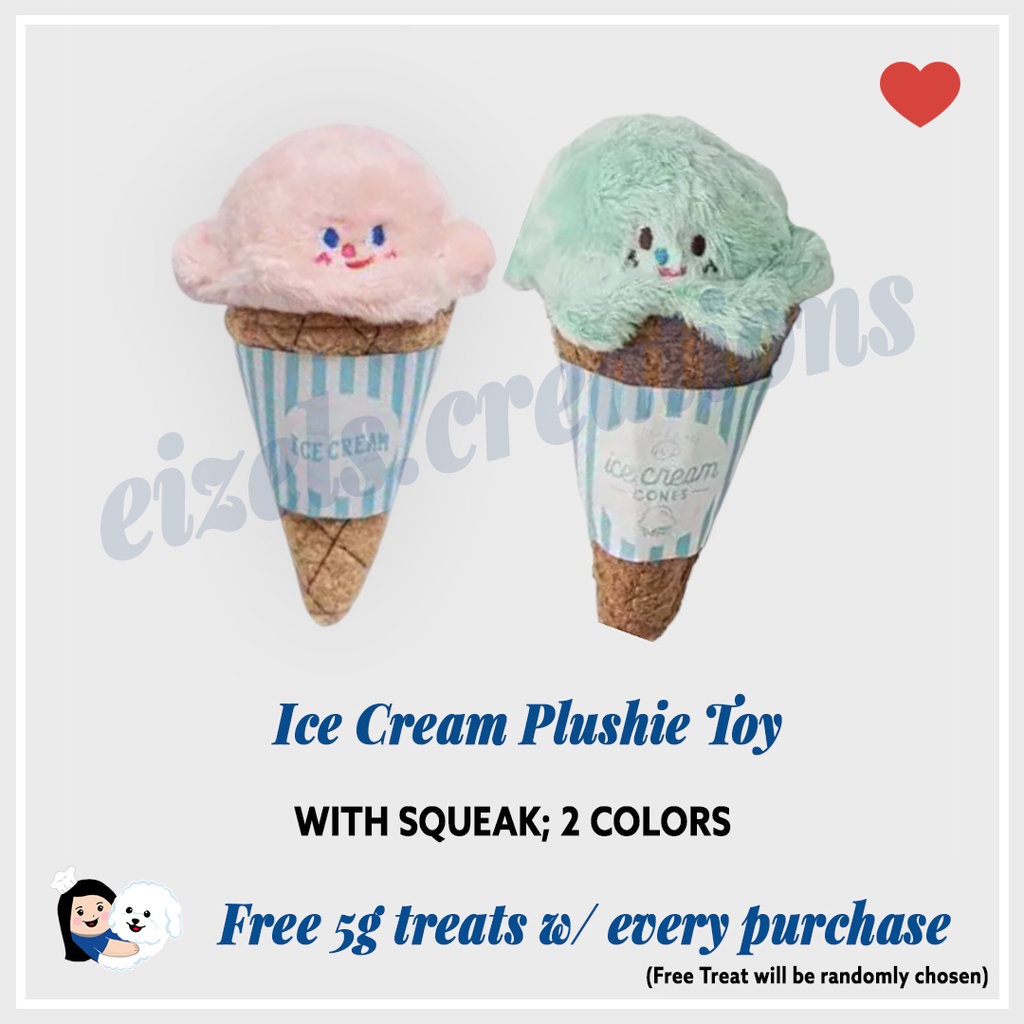 Ice Cream Nosework Snuffle Plushie Toy for Dogs (Free 5g treats w ...