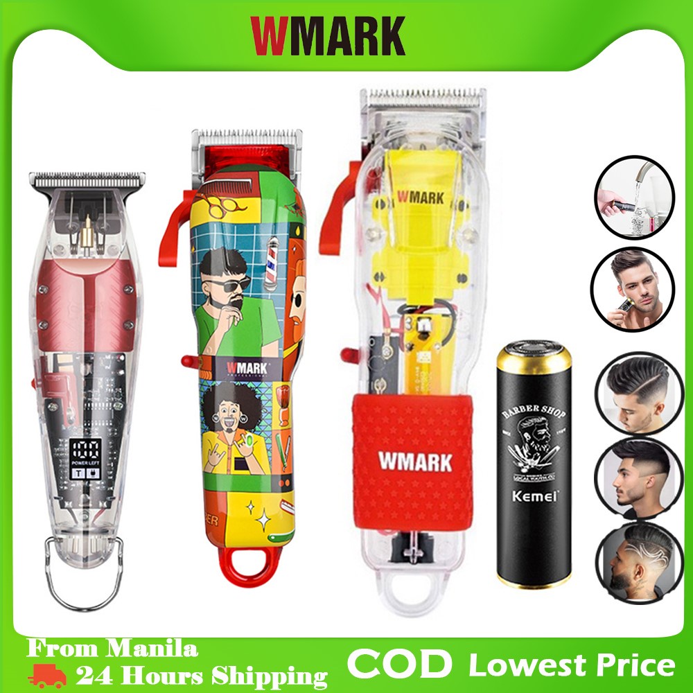 WMARK Cordless LCD PROFESSIONAL HAIR CLIPPER Transparent NG 108 Razor ...