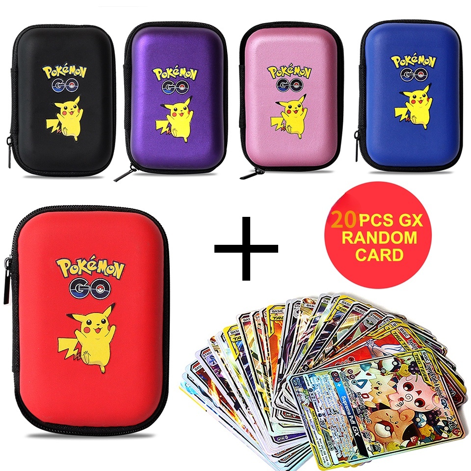 Pokemon pikachu playing cards 50 capacity album card holder hard case ...