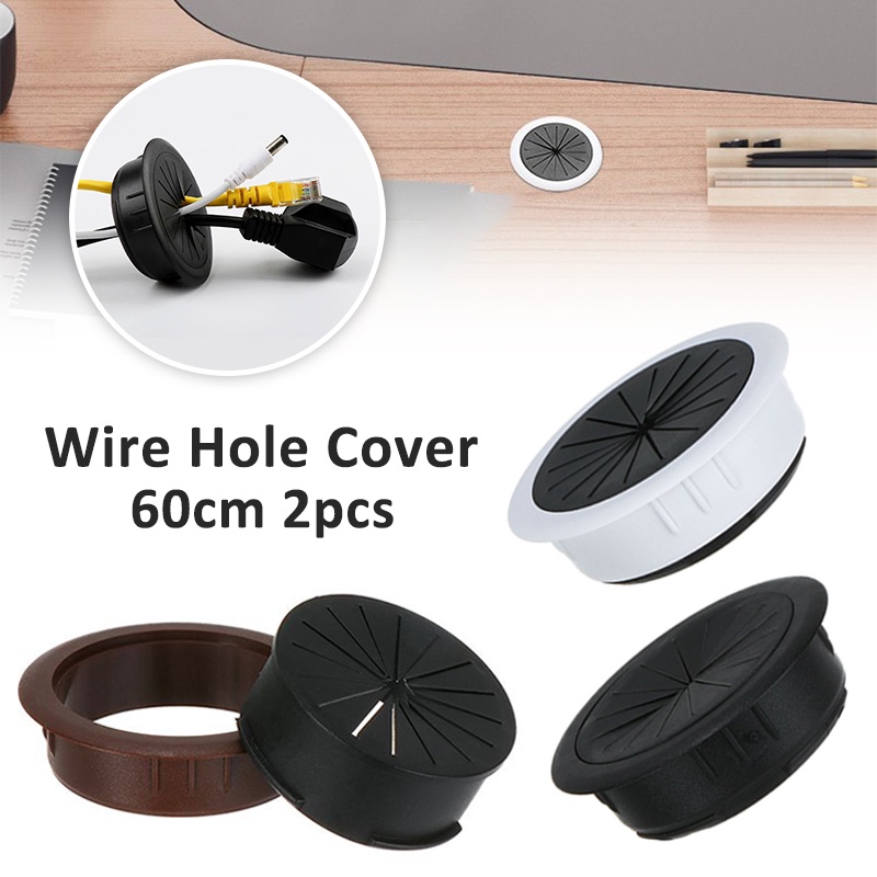 2PCS Flexible Desk Grommets Wire Cord Hole Cover Cable Organizer ,for ...