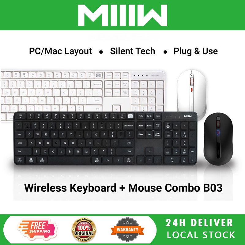 Xiaomi MIIIW Portable Office USB Keyboard Set 104 Keys Compatible ...
