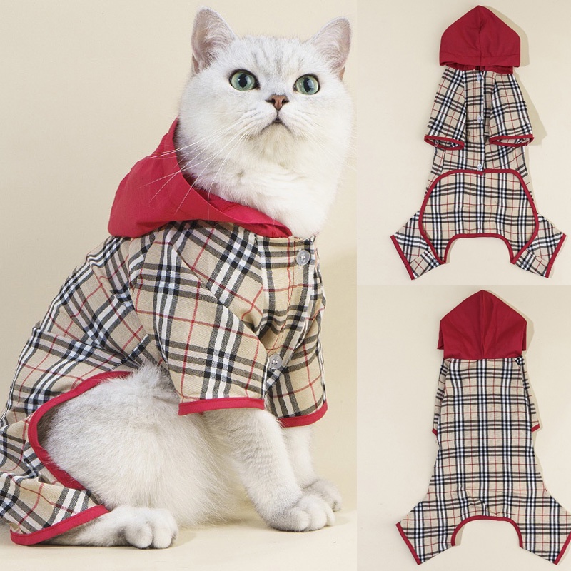 Dog Onesies Clothes for Shih Tzu Hoodie Terno Male Female Checkered ...