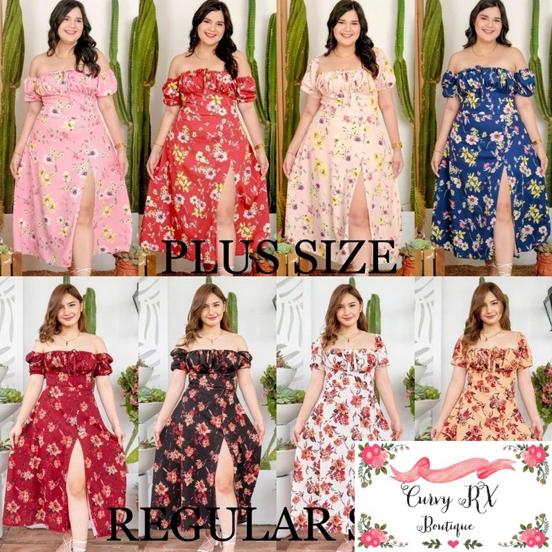 Plus Size and Regular Size Kristine 3Way Garterized Off Shoulder Dress ...