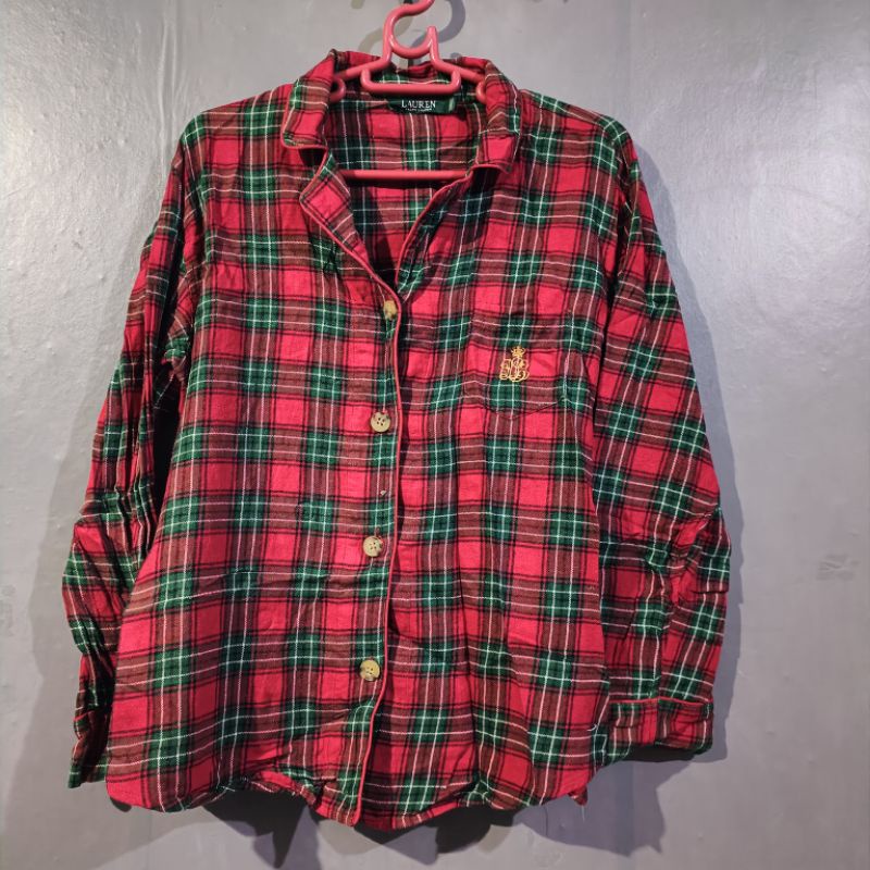 Preloved Ralph Lauren RL Plaid Pajama Top | Shopee Philippines
