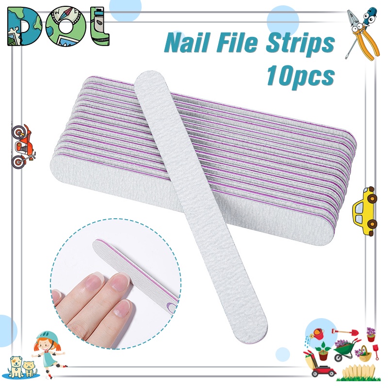 10pcs Nail File, Professional Nail Files, Reusable Double Sided Emery ...