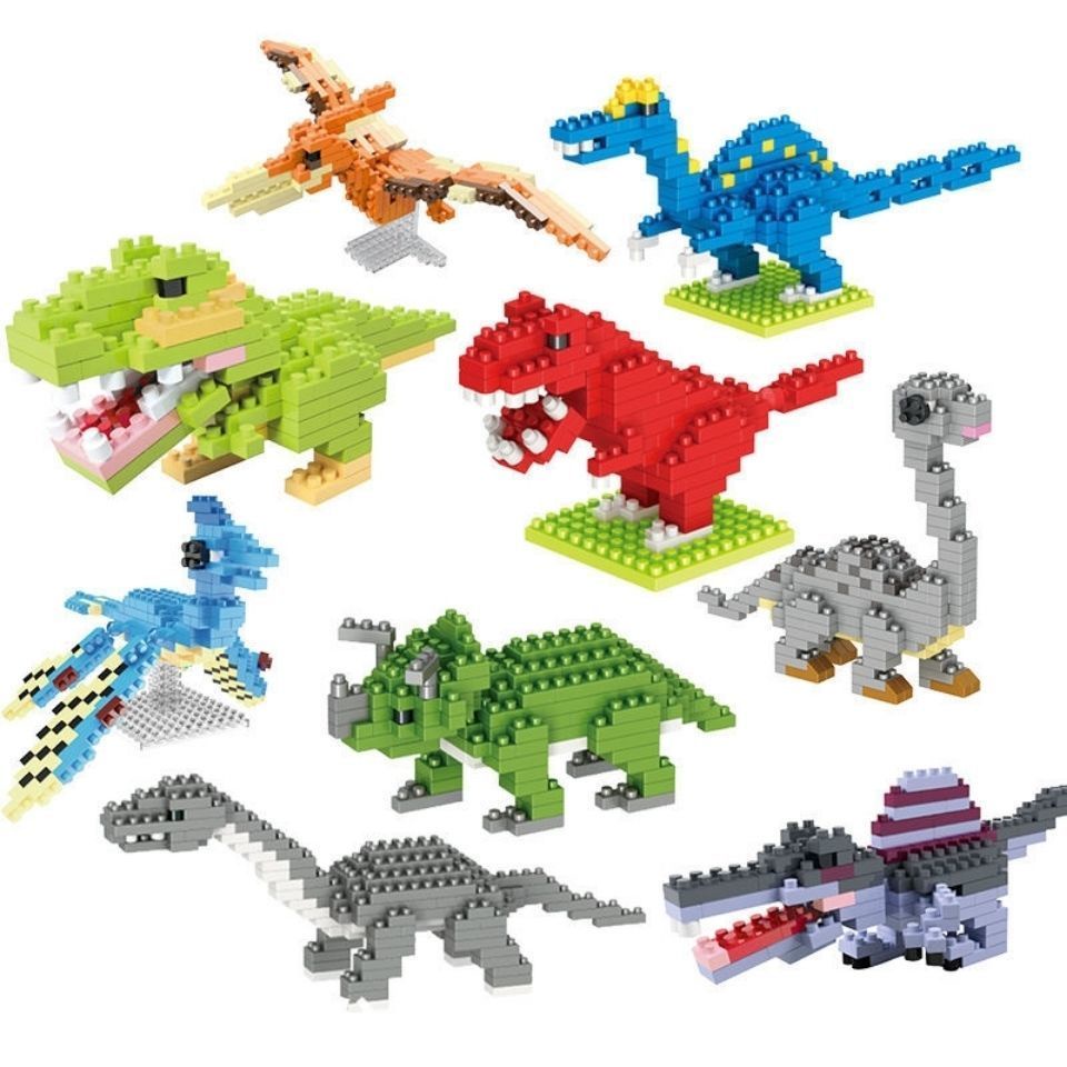 Dinosaur building blocks Tyrannosaurus Rex Velociraptor Micro particle ...