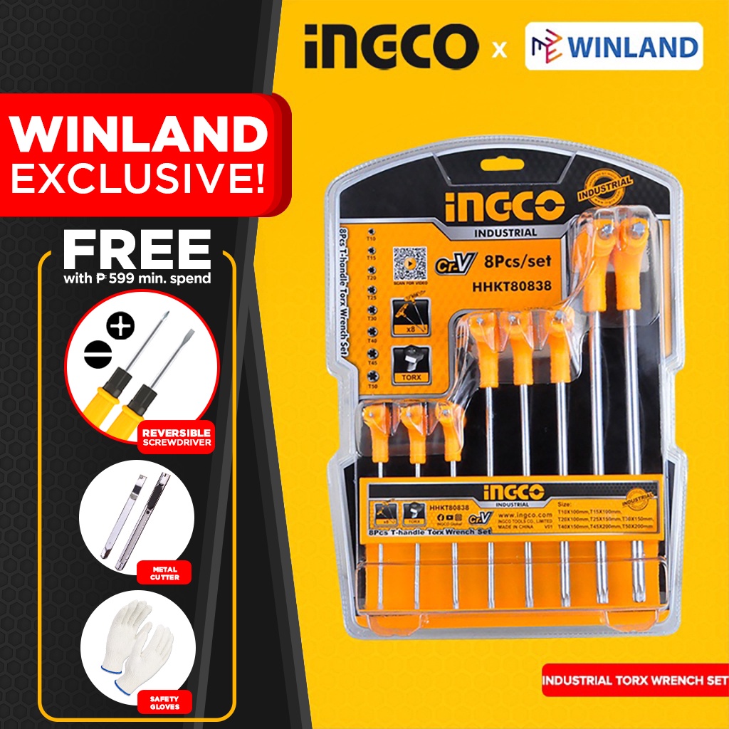 INGCO by Winland Industrial 8PCS T Handle Torx Wrench Set HHKT80838 ... INGCO by Winland Industrial 8PCS T Handle Torx Wrench Set HHKT80838 ...