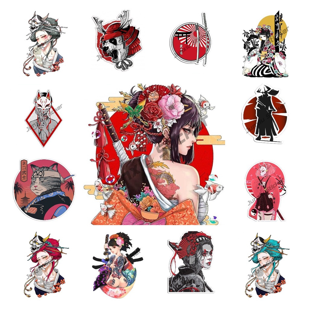 Creative Samurai Stickers for Japanese Female Samurai Car Stickers ...