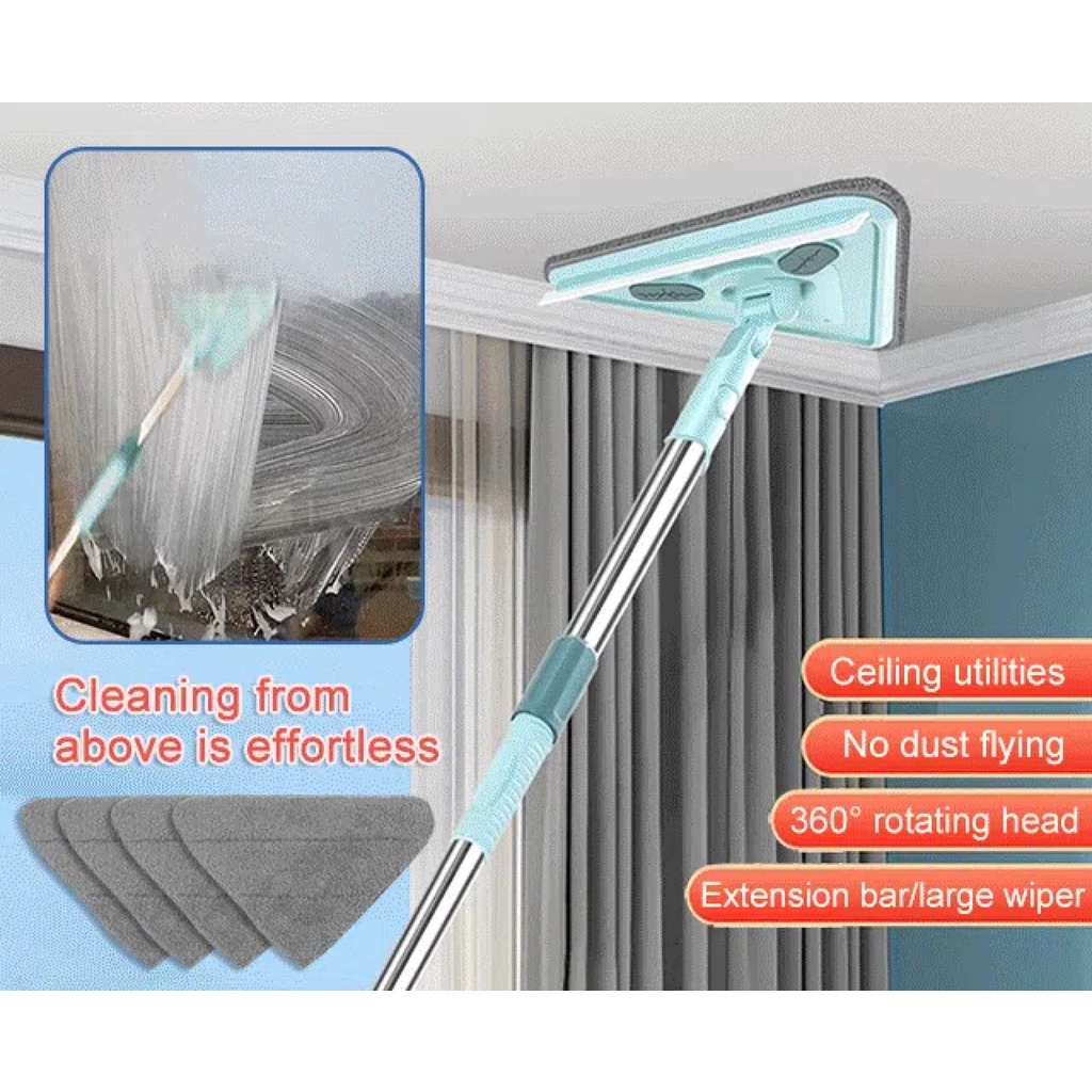 Large glass wiper mop wiper glass cleaner mop telescopic rod to wipe ...