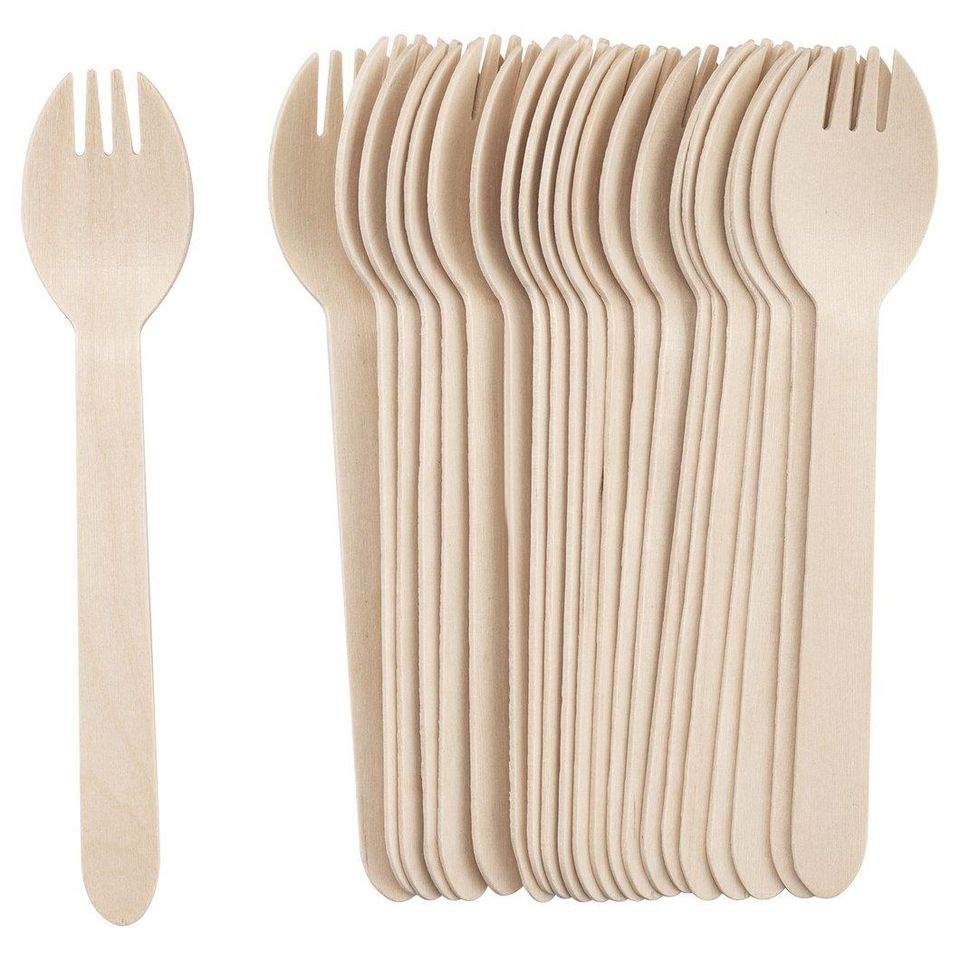 100PCS Wooden Spork / Sfork - 16 CM standard size Ecofriendly | Shopee ...