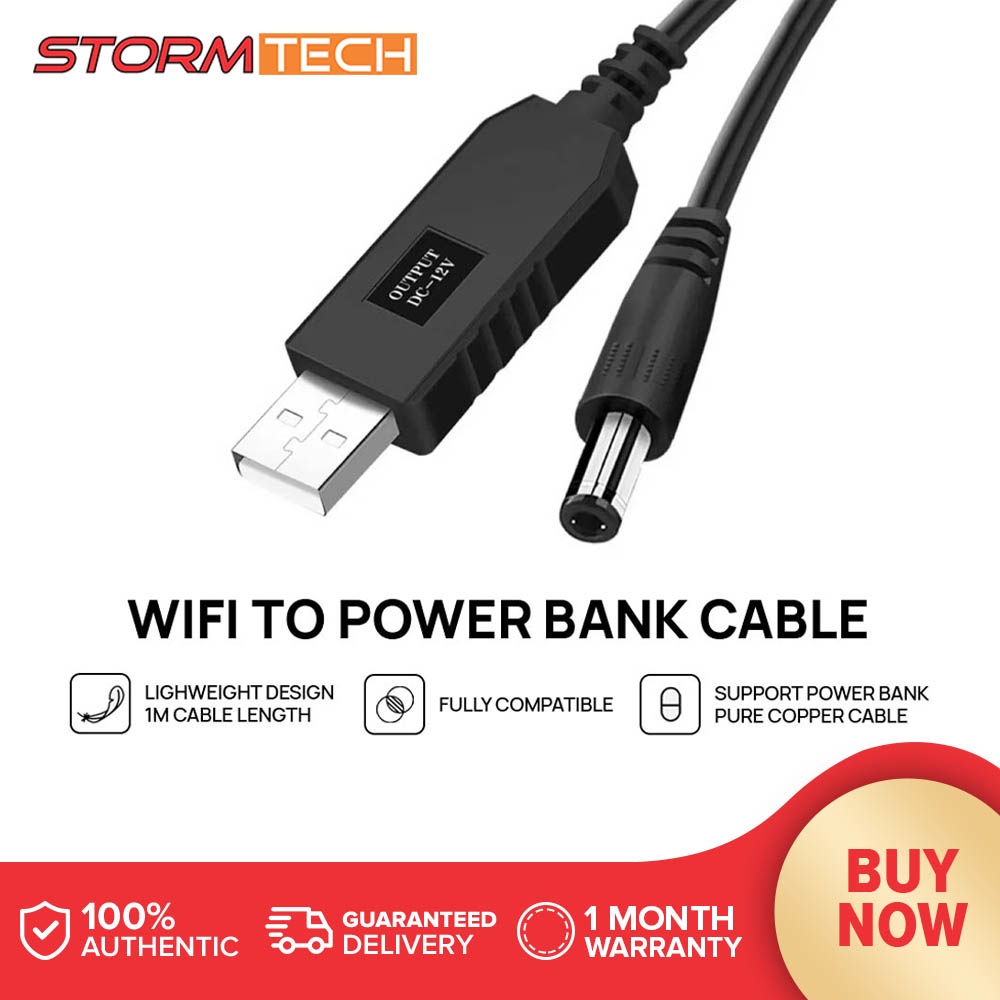 WiFi to Power bank Connector Cable DC 12V USB Cable Boost Converter ...