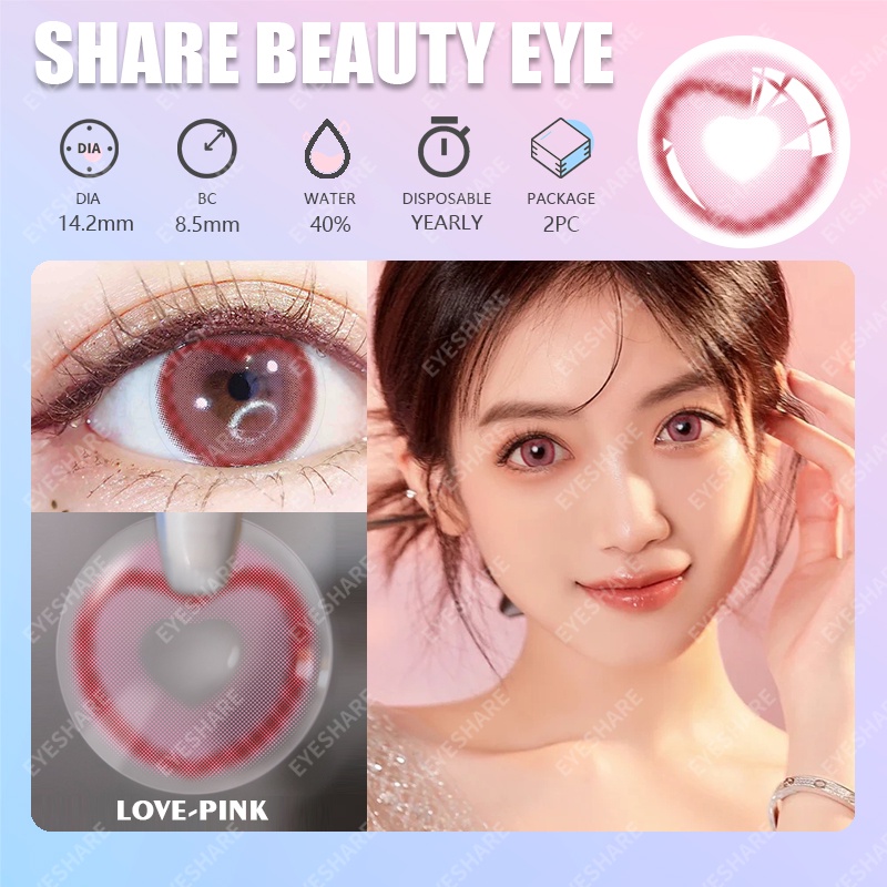 EYESHARE Love Color Contact Lenses Heart Shaped Doll Eye Contact Lenses ...